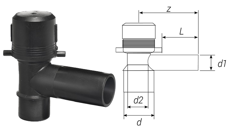 Tapping tee with electrofusion cap