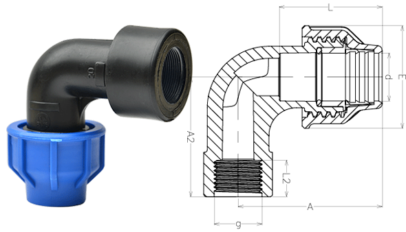 90° FEMALE THREADED ELBOW