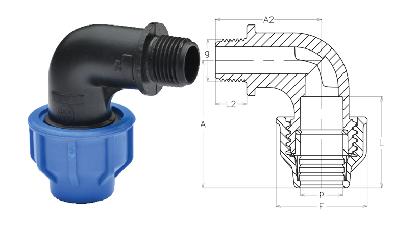 90° MALE THREADED ELBOW