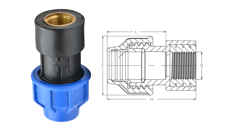 FEMALE THREADED ADAPTOR (BRASS INSERT)