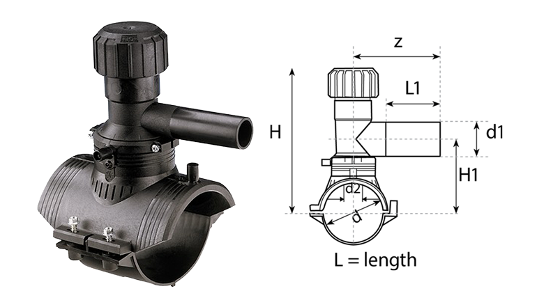 TAPPING SADDLE with 360° rotatable outlet