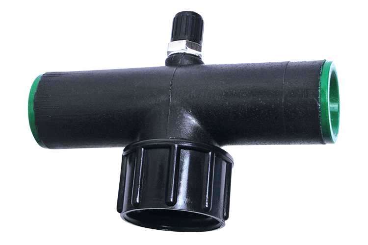 Compression X 3/4" Swivel Tee W/Scrader Valve & Screen