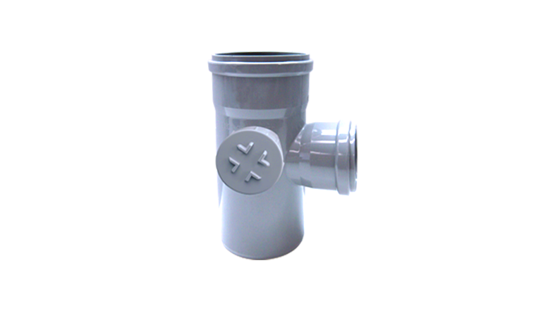 uPVC SWR Reducing Tee Rubber Ring Type with Door RHS