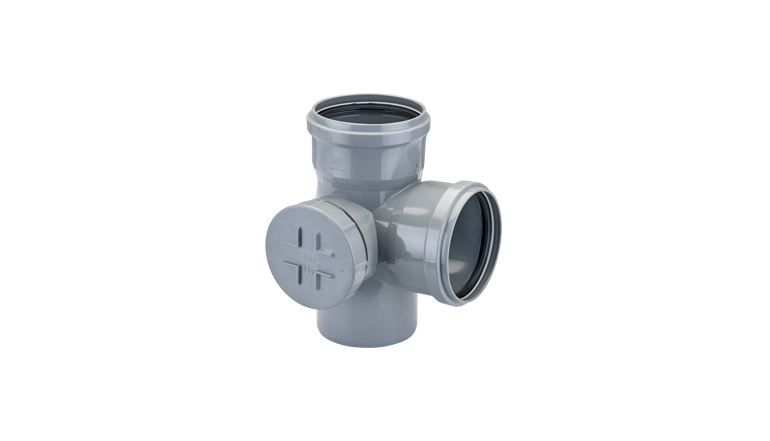 uPVC SWR Single Tee Rubber Ring Type with Door RHS